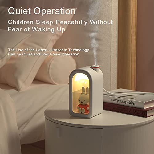 Mipow X Miffy Cool Mist Humidifier - Ultrasonic Quiet , Mini Cute Humidifier with Night Light for Bedroom/Babies Nursery/Office, 380ml