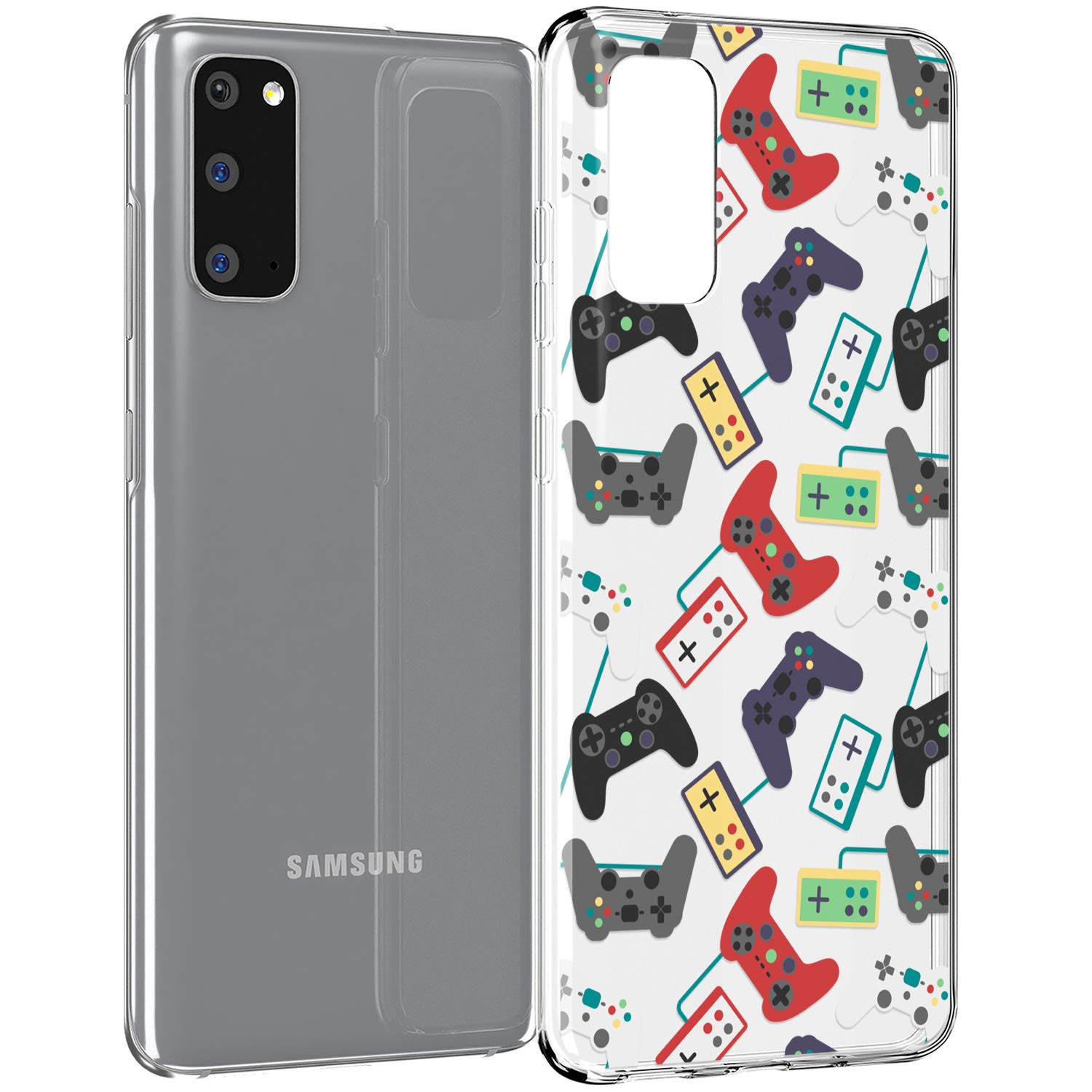 Lexary Case Compatible for Samsung Galaxy M80s M31s M30s M20 M51 M01 C9 C5 Clear Slim fit Joystick Design Durable Print Soft Accessories Lightweight Smooth Remote Silicone Boy Pattern Gaming f344, Joystick Pattern