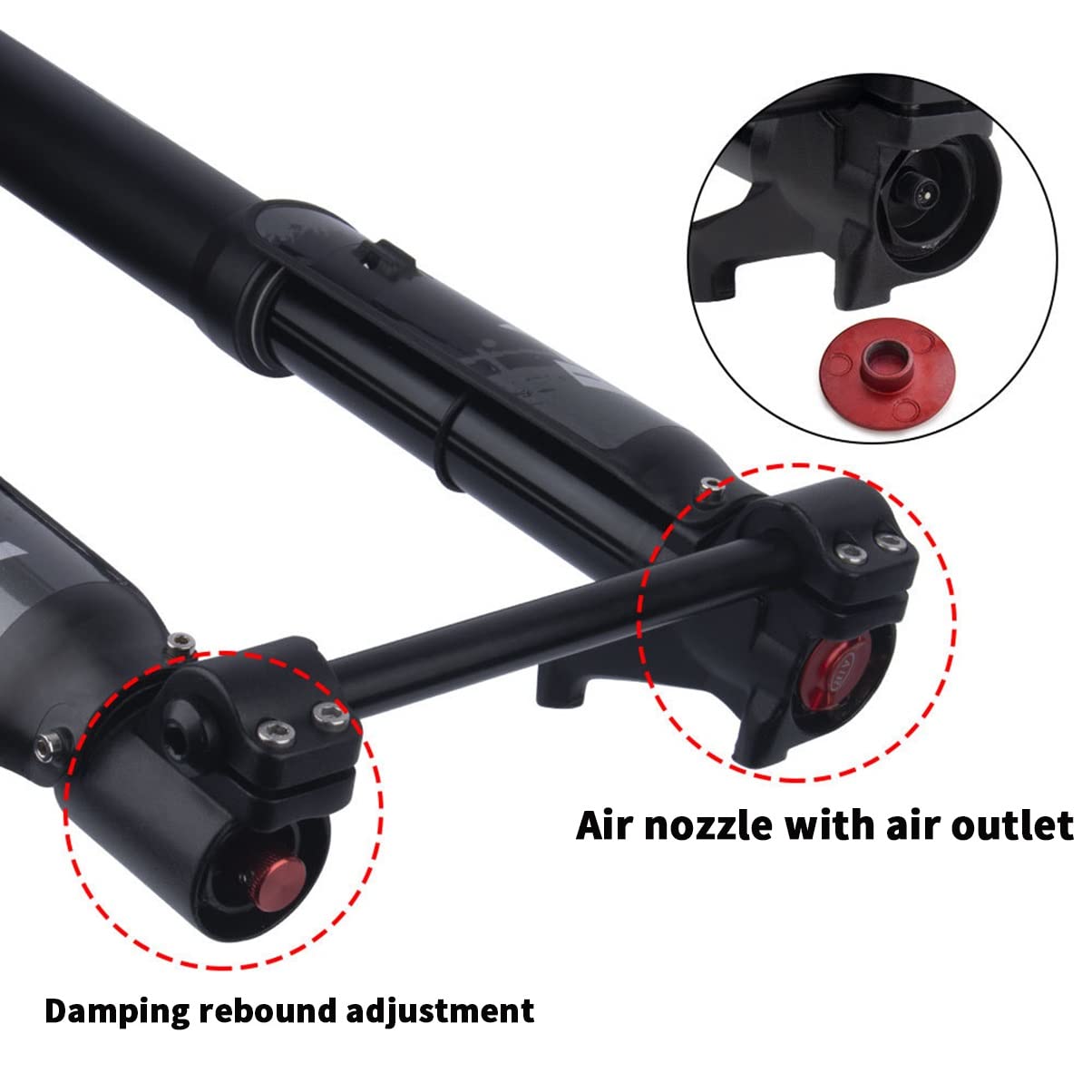 MTB Bike Front Fork 26 27.5 29 Inch Bicycle Inverted Air Fork 140mm Travel Rebound Adjust Fit Mountain/Road Bike