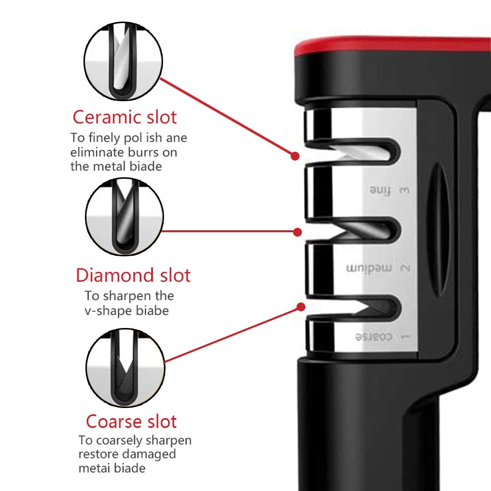 Knife Sharpener,3in1 Quickly Restore and Polish Blades, Safe and easy to use