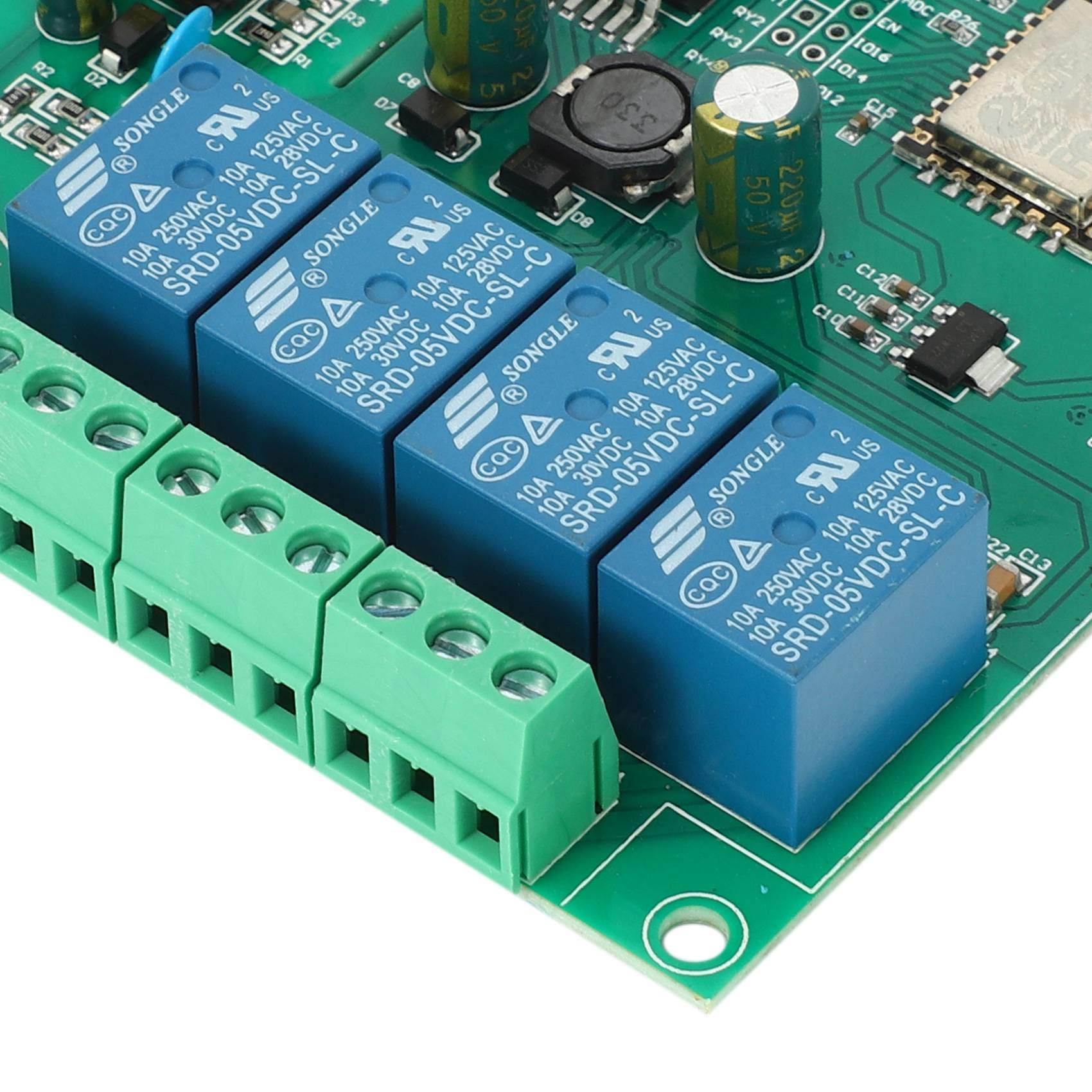 REHOC ESP8266 Wireless WiFi 4 Channel Relay Module ESP-12F WiFi Development Board for AC/DC 5V/8-80V Supply