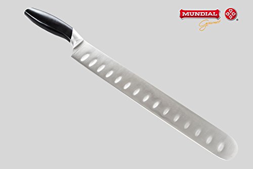 Mundial Titan 3427-11GE 11" Hollow Granton Edge Slicing Knife, Black Handle with Plastic Protective Sheath