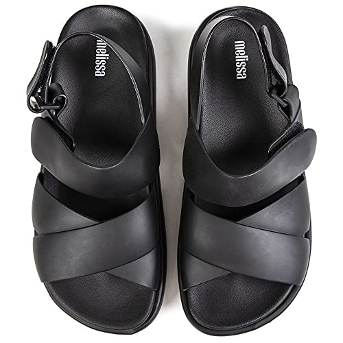 Melissa Womens Bubble Up Flats Sandals Black 7