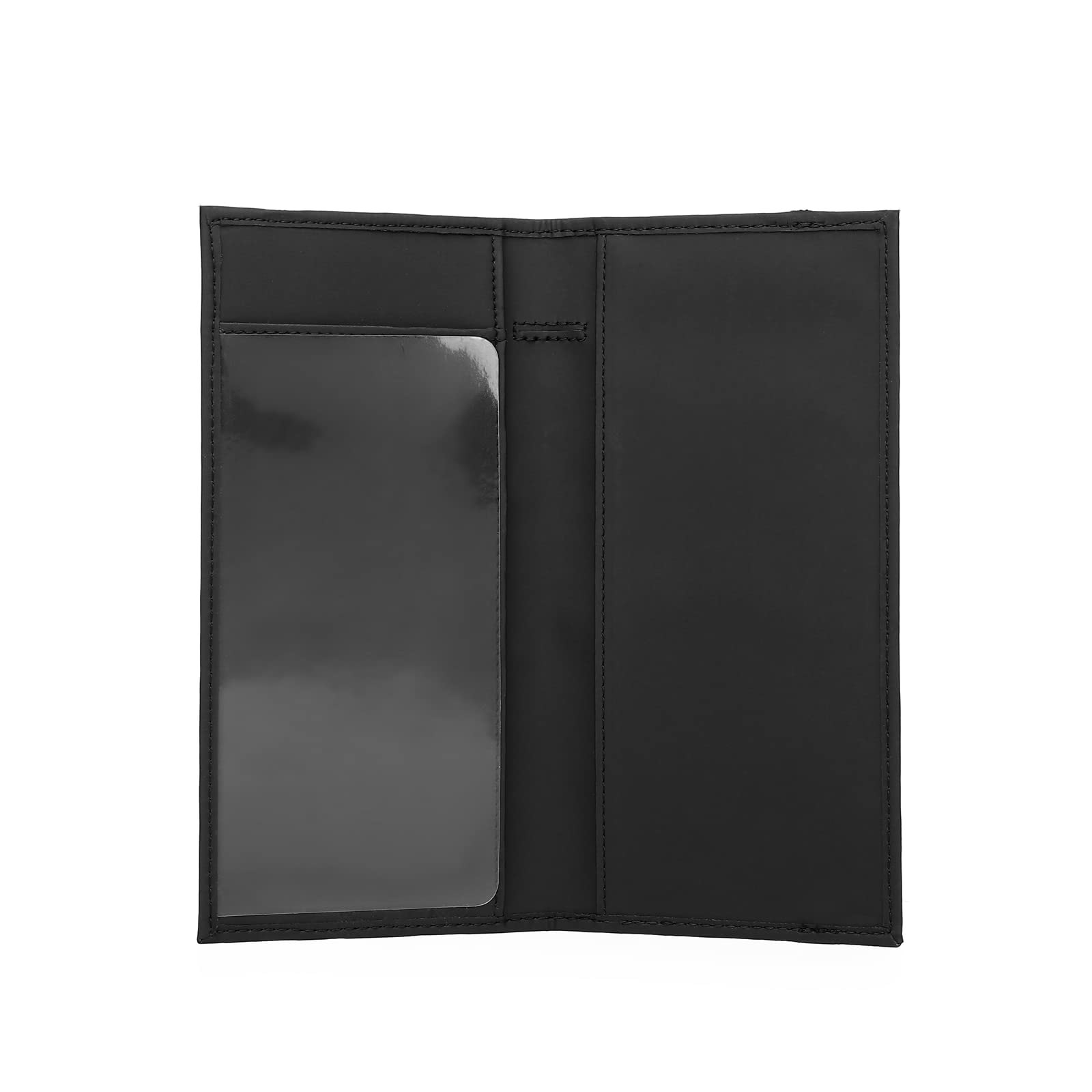 LLi Cufite Fun Print Checkbook Cover for Top Stub & Side Tear Checks, Duplicate Checks, Registers, with Pvc Flap, Card Slot, Strap Closure, RFID Blocking (TPU Black)