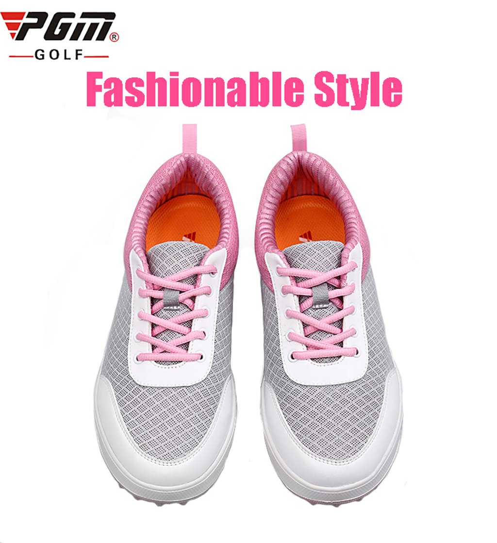 Ladies Breathable Spikeless Golf Shoes for Women, Lightweight Mesh Casual Walking Sneakers Shoes Pink