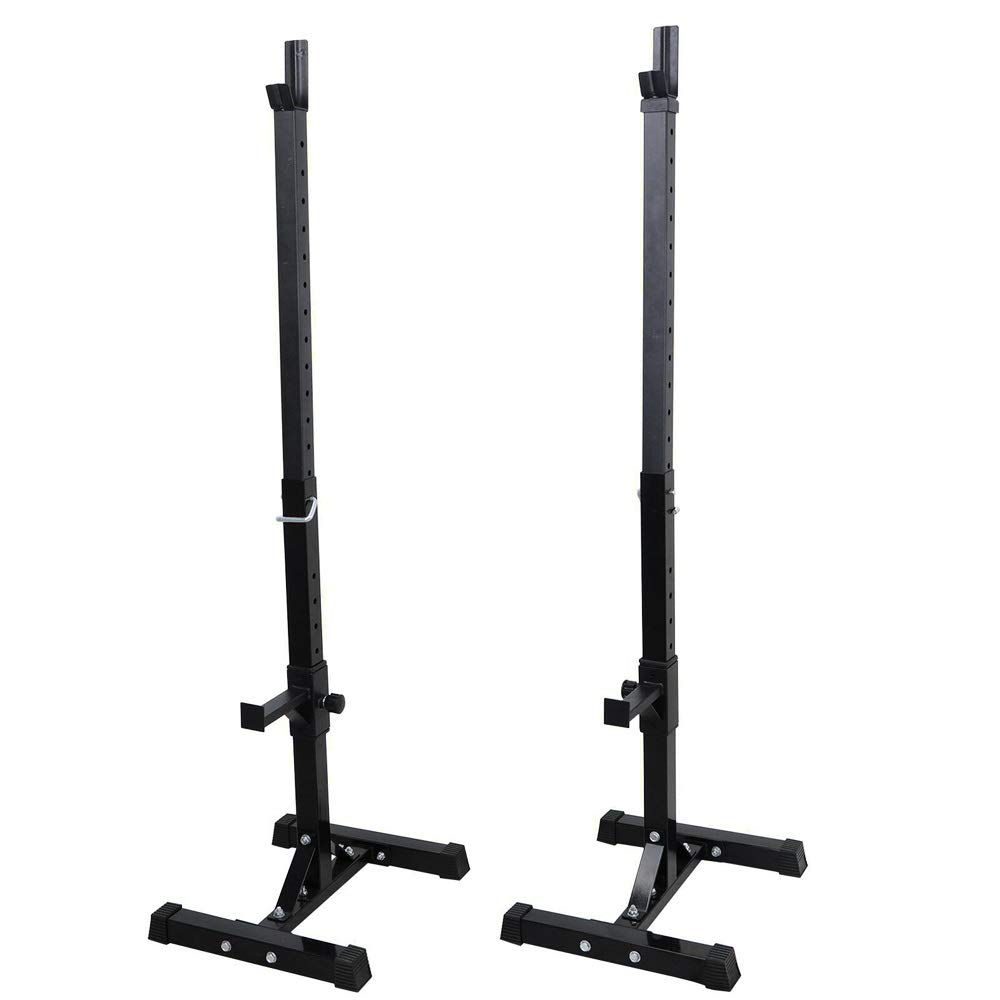 Hype Pair of Adjustable Rack Sturdy Steel Squat Barbell Bench Press Stands Gym/Home