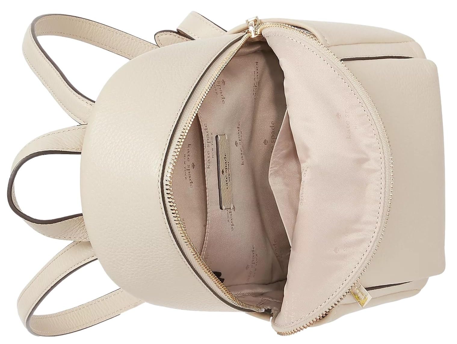 Kate Spade Leila Pebbled Leather Mini Dome Backpack Bag (Light Sand)