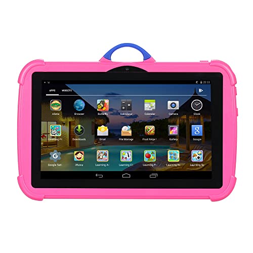 PENCHEN Q8 7 inch Kids Tablet IPS Screen 1024 * 600 Resolution 1GB+8GB Memory Android 6.0 Support WiFi/BT Connection Rose Red US Plug