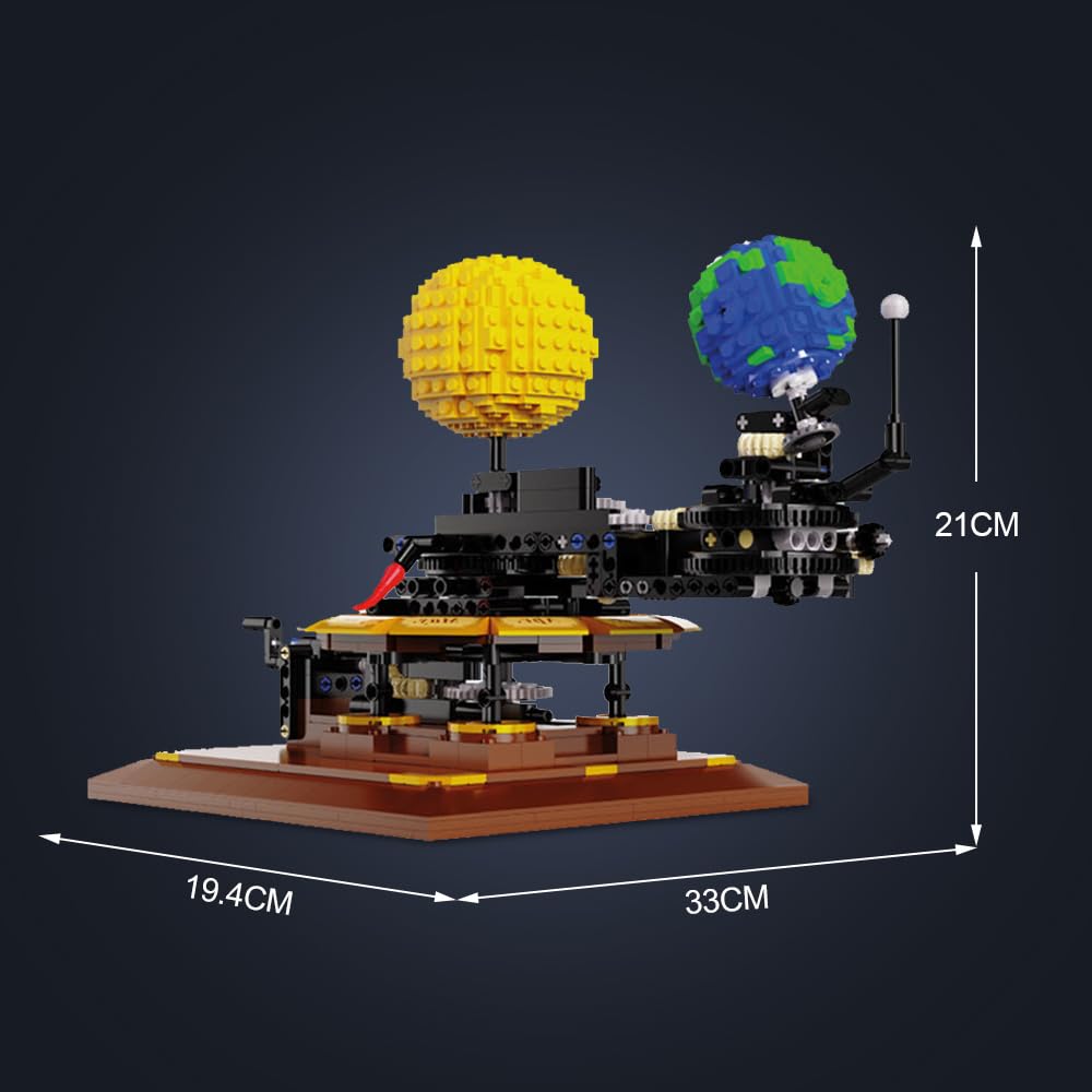 MISINI Solar Systm Building Kit,865/pcs MOC CADA Master C71004W Bricks for Kids and Adults,Contains Moon Earth and Sun Orrery Model(Designer: JK Brickwords)
