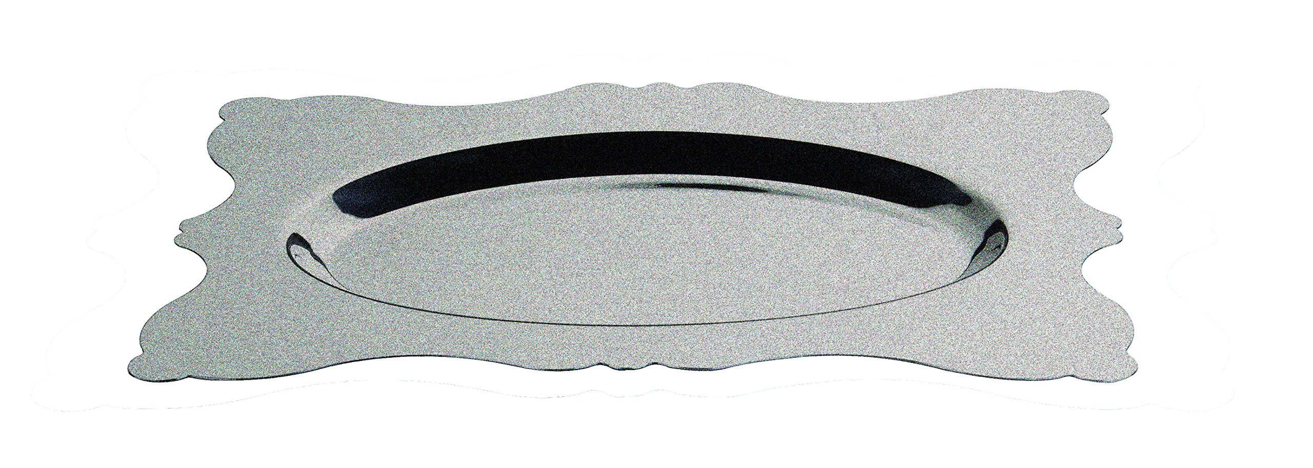 Mepra SpA Stainless Steel Rectangular Tray With Oval Internal Part 47cm x 34cm Dolce Vita Pewter