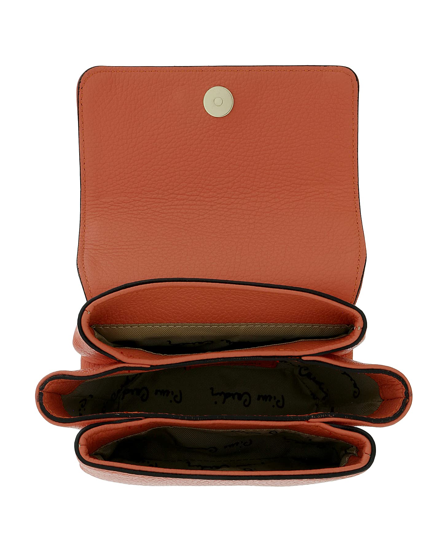 Pierre Cardin Peach Leather Small Soft Square Crossbody Bag for womens