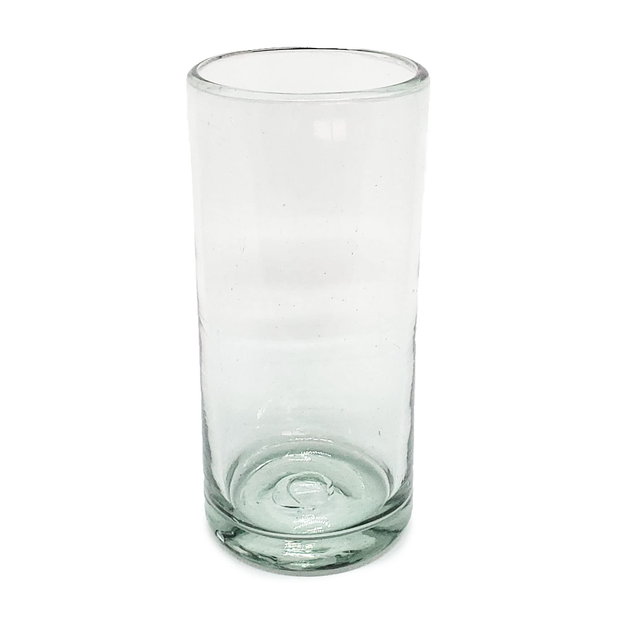 MexHandcraft Clear Blown 20 oz Tall Iced Tea Glasses, set of 6, Mexican Handmade Glassware, Recycled Glass, Lead & Toxin Free (Tall Iced Tea)