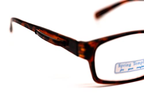 OPTI-CLIP Reading Glasses with Pocket Clip for Men and Women Lightweight Eyeglasses (Brown, 2.25)
