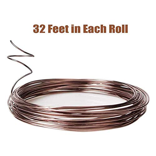 Pumbaa 5rolls Garden Plants Flexible Easy Bending Bonsai Training Wire Set Anodized Aluminum Tree Holding Branch Starter 147 Feet Total - Bronze
