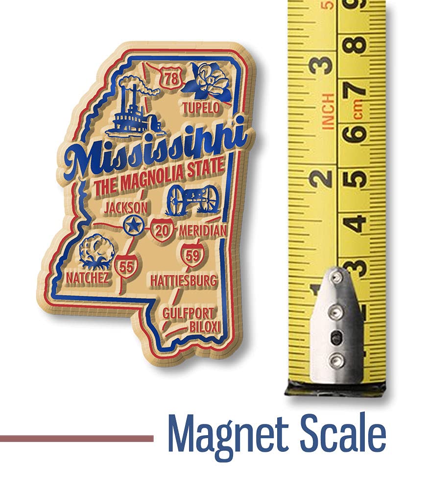 Mississippi Premium State Magnet by Classic Magnets, 1.9" x 2.8", Collectible Souvenirs Made in The USA