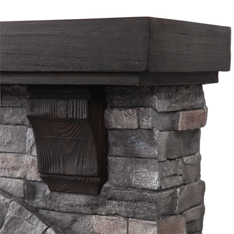 LIVILAND 45 in. Magnesium Oxide Freestanding Electric Fireplace in Gray