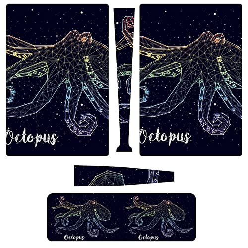 Octopus Constellation Full Protective Skin Cover Design Wrap Decal Sticker Compatible with PS5 Digital Edition Console and Controller