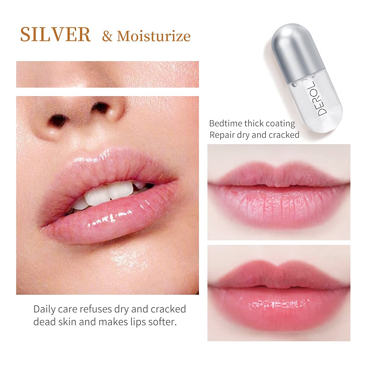 Lip Plumper Set,Mouistizer For Lips Natural Lip Plumper, Lip gloss, Lip Enhancer & Lip Care Serum, Day & Night Care for Fuller Softer Lips, Beautiful Fuller, Increased Elasticity Lip…