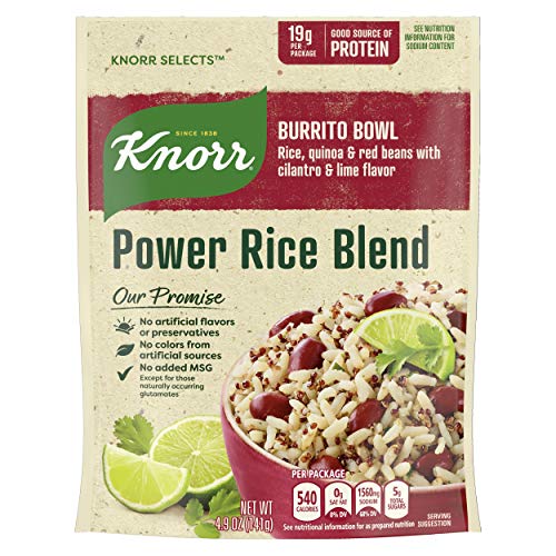 Knorr Selects Power Rice Blend For A Delicious Side or Meal Starter Burrito Bowl 19g of Protein Per Serving 4.9 Ounce (Pack of 8)