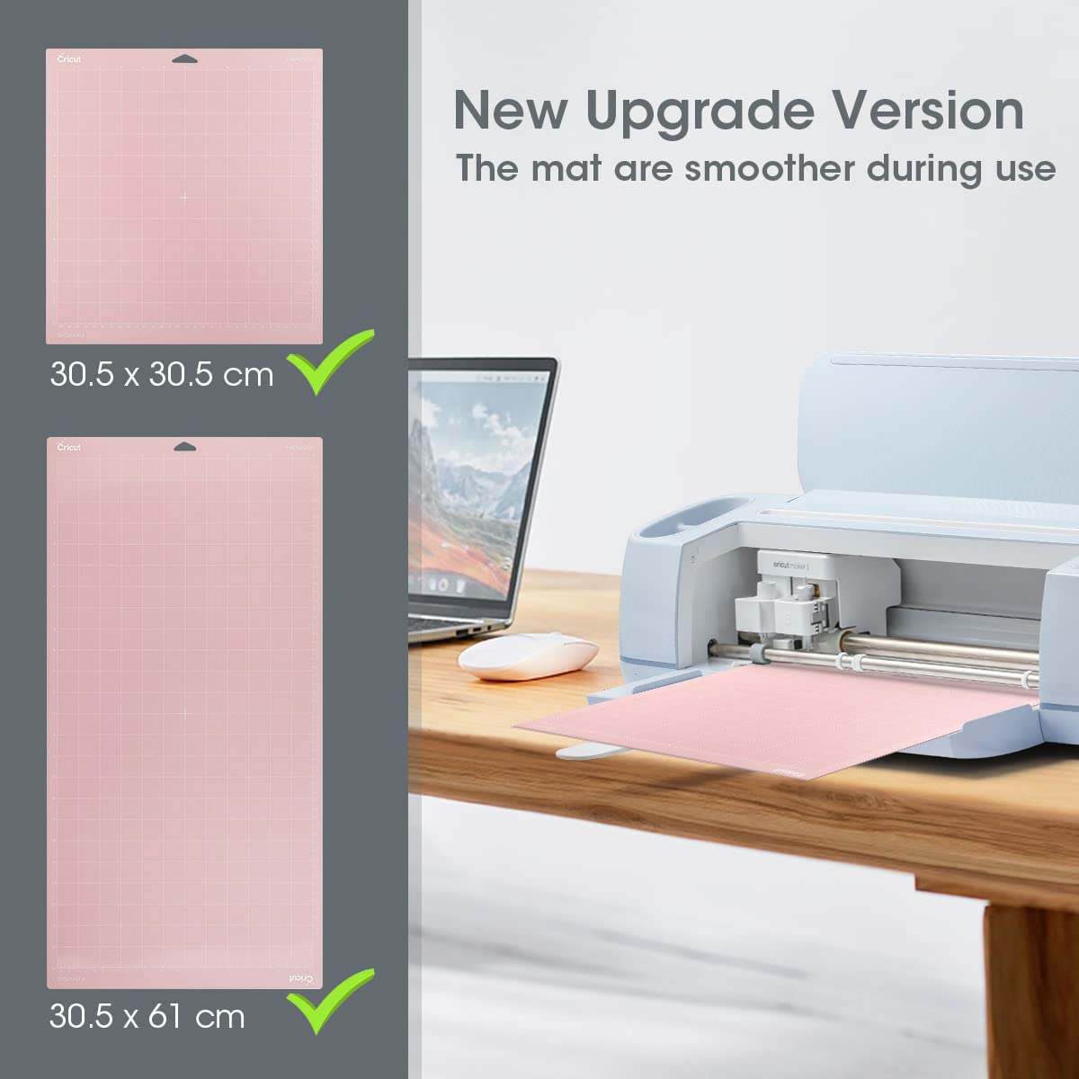 Lenink Extension Tray Extender Compatible with Cricut Maker 1/3, Cutting Mat Extender Holder Hanger for 12"x24" and 12"X12" Cutting Mat White