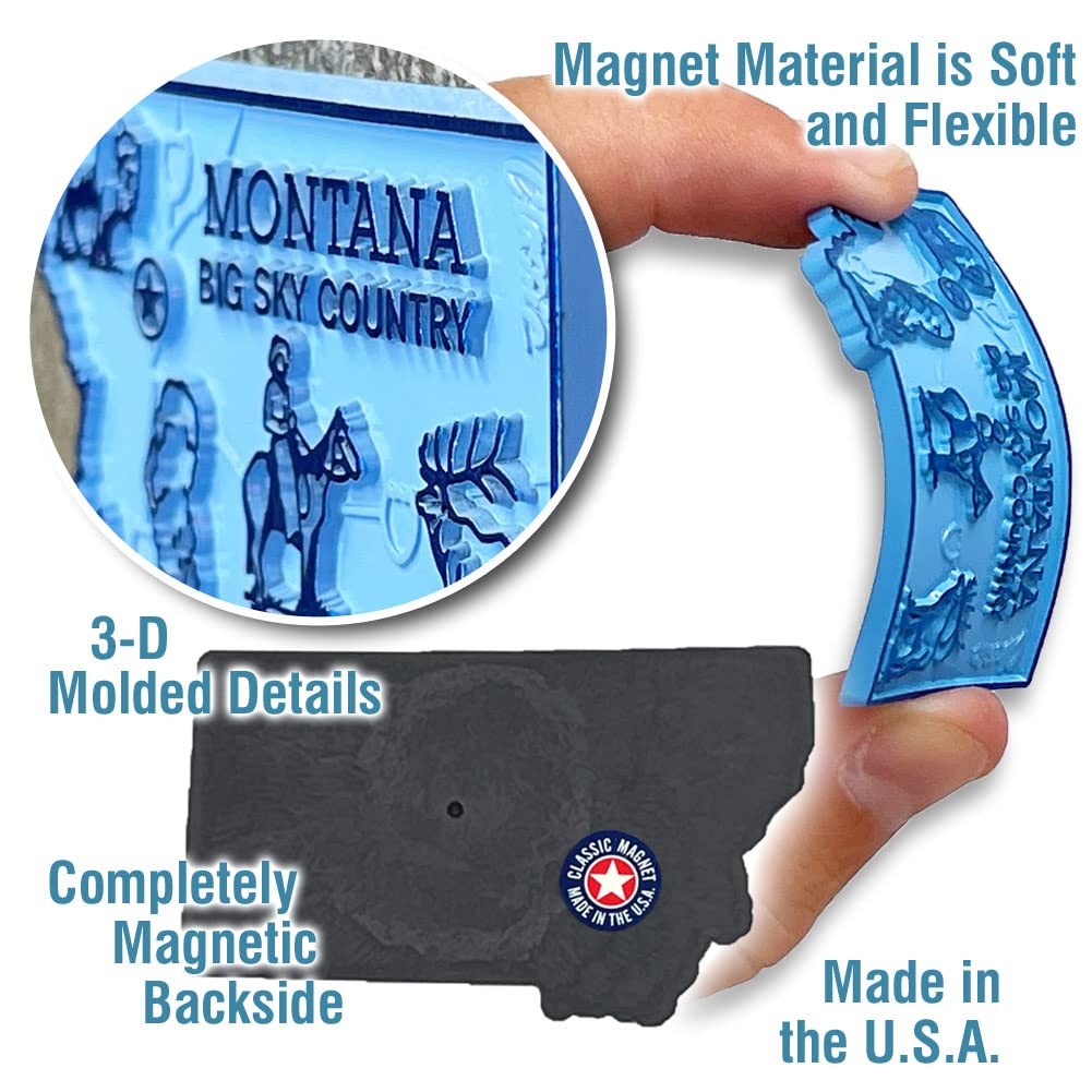 Montana Small State Magnet by Classic Magnets, 2.3" x 1.5", Collectible Souvenirs Made in The USA