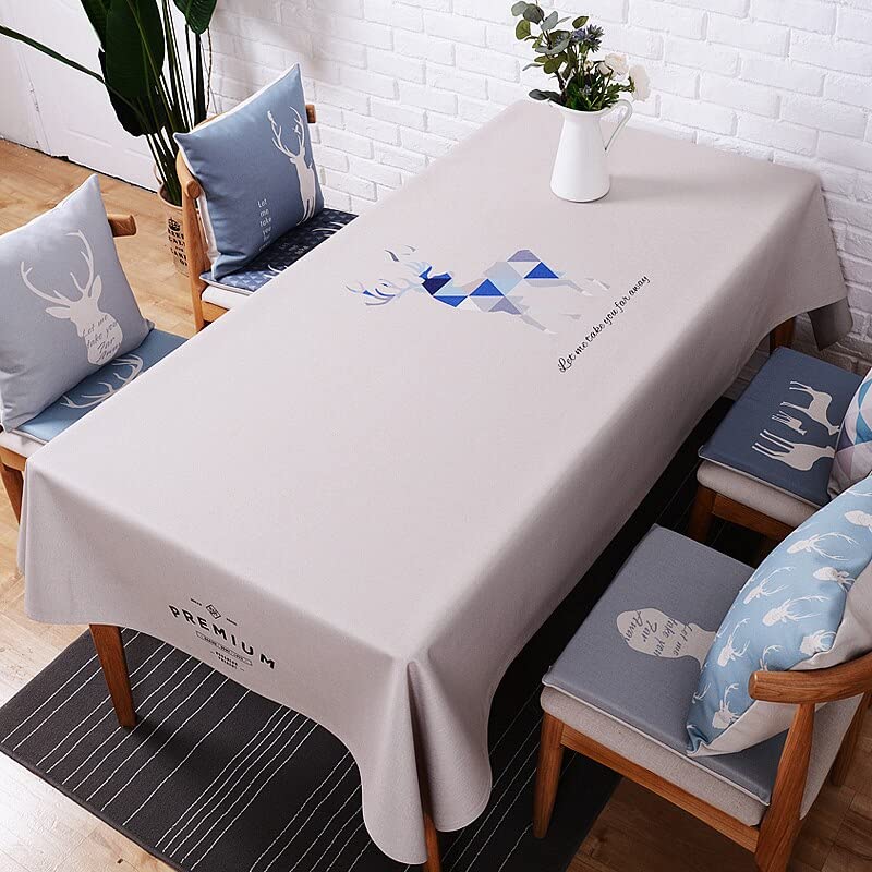 MLQL Nordic Elk Tablecloth Rectangular Wedding Coffee Table Tablecloth Waterproof Table Cover Tablecloth Party Banquet A10 140x210cm