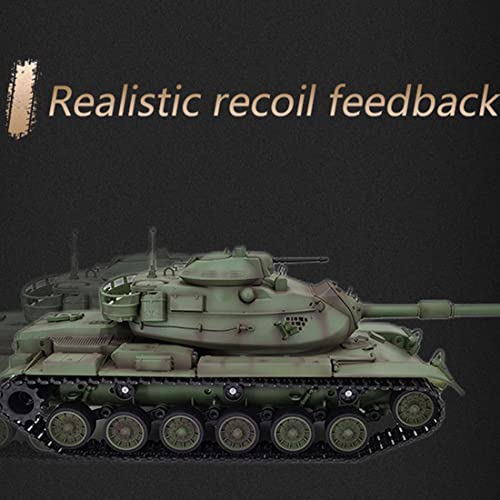 Ottima 2.4G Remote Control Tank Model, 1:16 RC American M60A3 Main Battle Tank Military Tank Model with Lighting Sound Effect for Adults