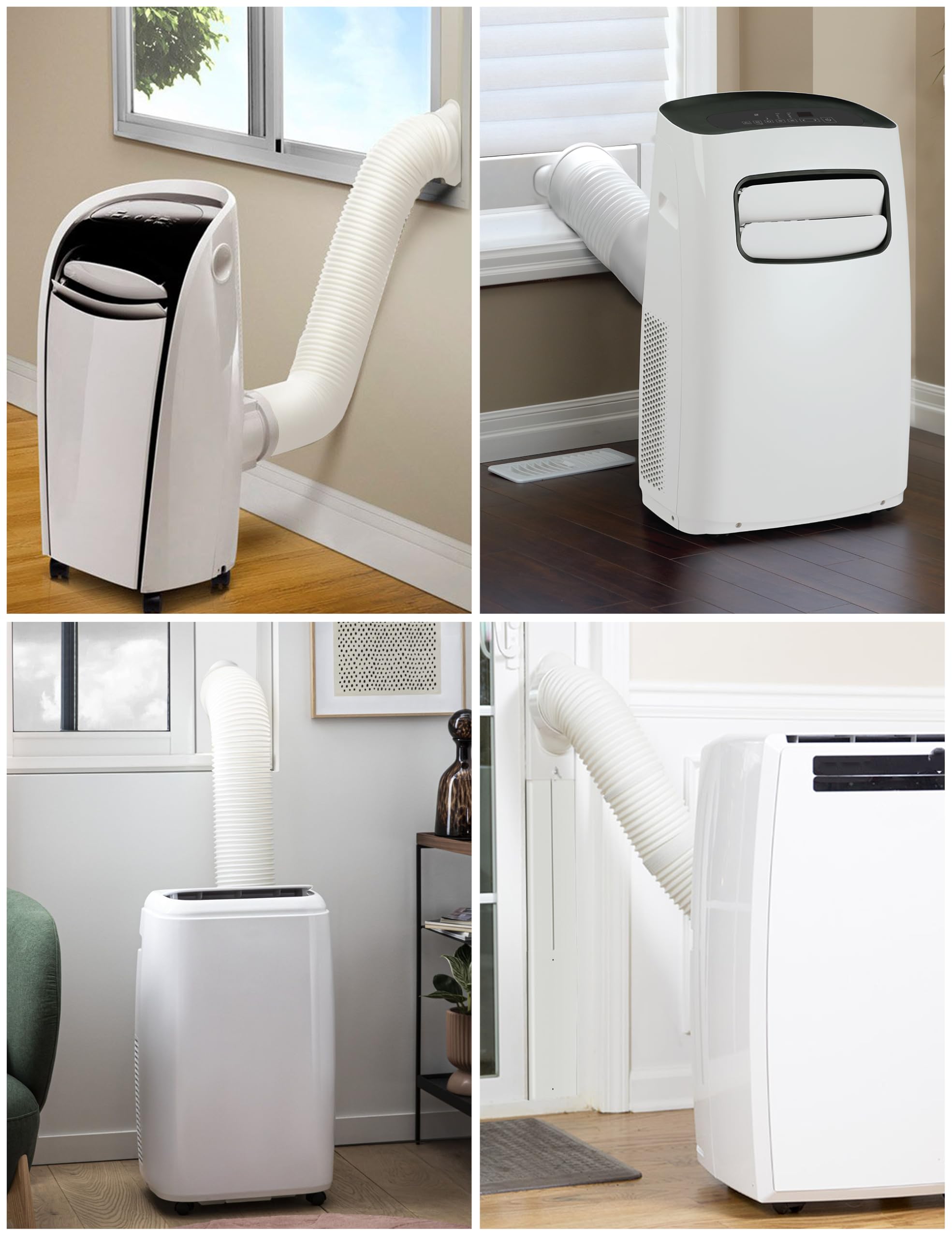 Plusluck Portable Air Conditioner Window Vent Kit, 12Pcs with 6 Slide Seal Plates & 5.9 Exhaust Hose, Adjustable Portable AC Window Kit for Ducting Universal for Sliding Horizontal & Vertical Windows