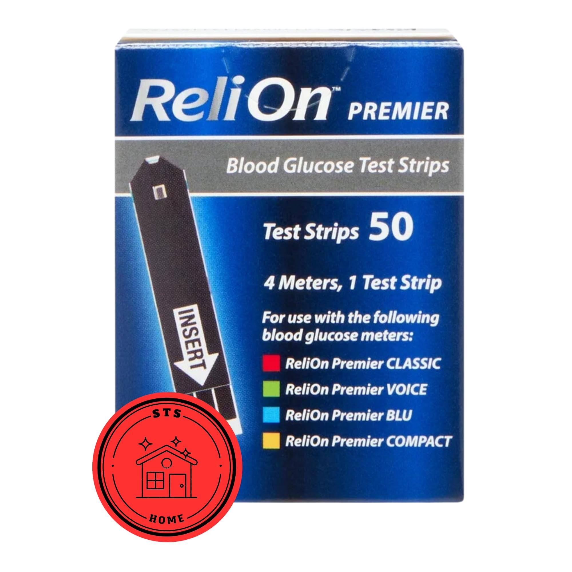 ReliOn Premier Blood Glucose Test Strips | Blood Glucose Test Strips | Test Strips for Diabetes | Blood Sugar Test Strips | Diabetic Test Strips | Reli On Premier Test Strips 50 Count + STS Sticker.