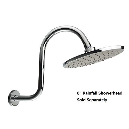 Purelux Goose Neck Shower Arm Water Outlet PJ1201 Made of Stainless Steel, Chrome Finish Showerhead Extension