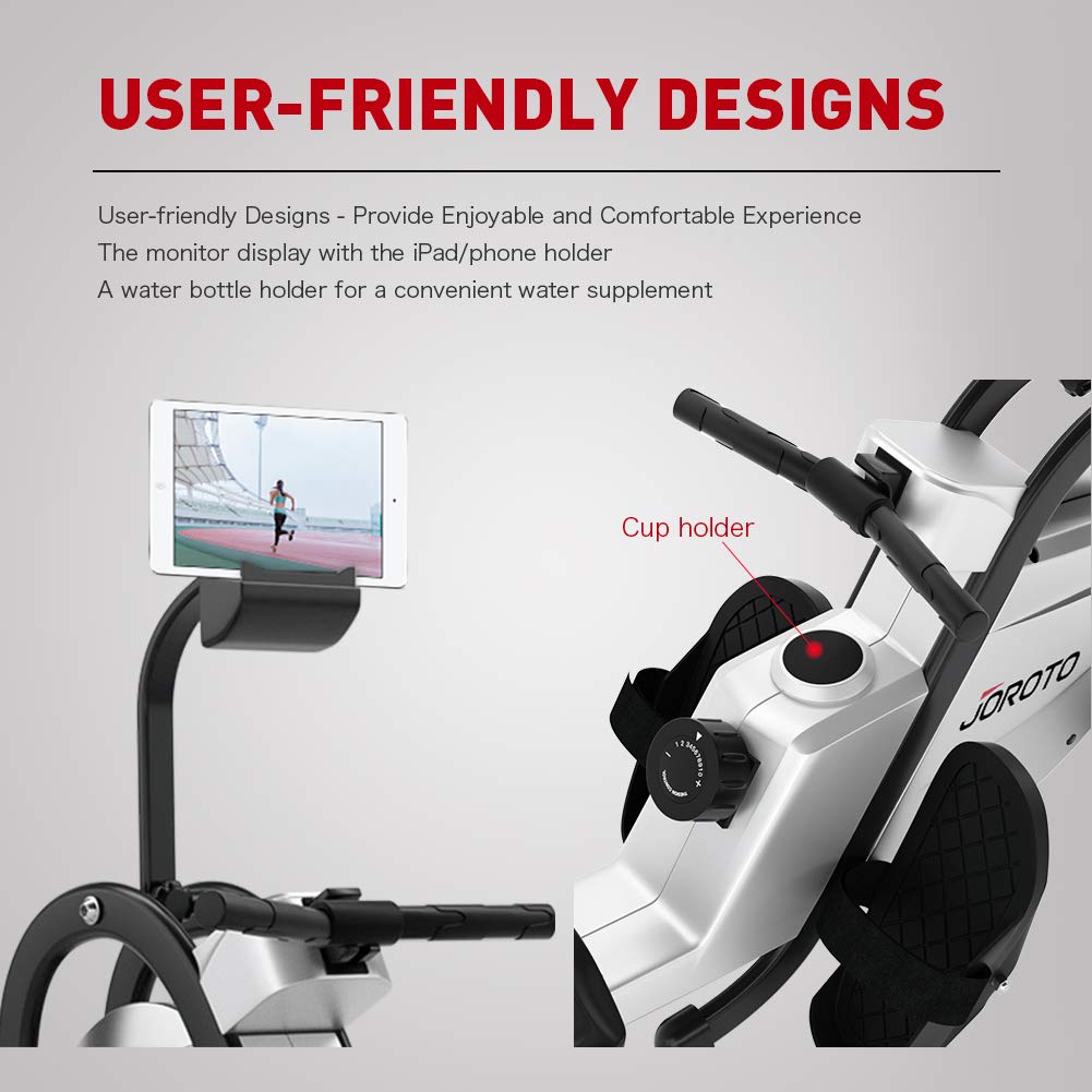 JOROTO Magnetic Rower Rowing Machine with LCD Display 300LB Weight Capacity Row Machine Exercise Rower for Home Gym (MR35)