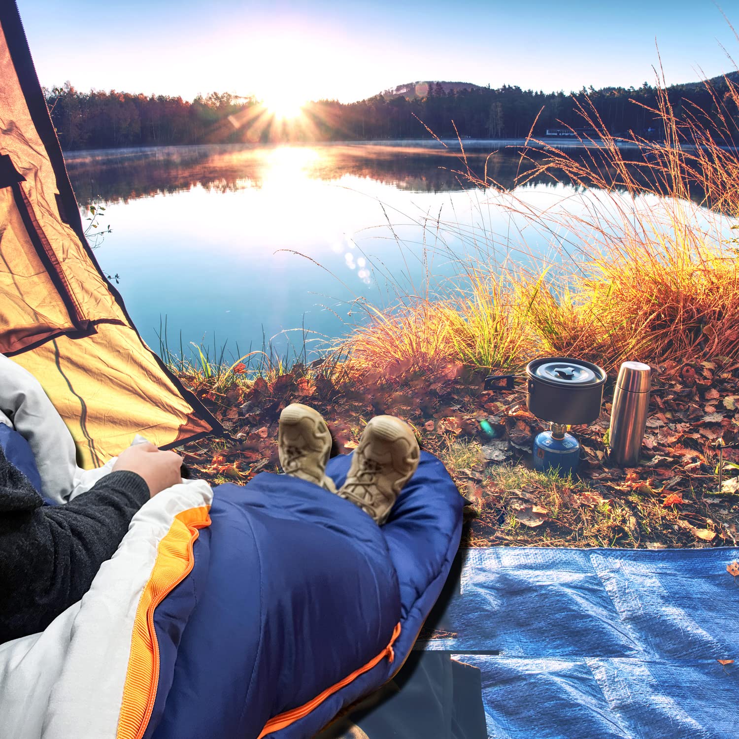 ORRSTAR Mummy Sleeping Bag Cold Weather Sleeping Bag Camping Sleeping Bags for Adults Big and Tall Outdoor Winter Waterproof
