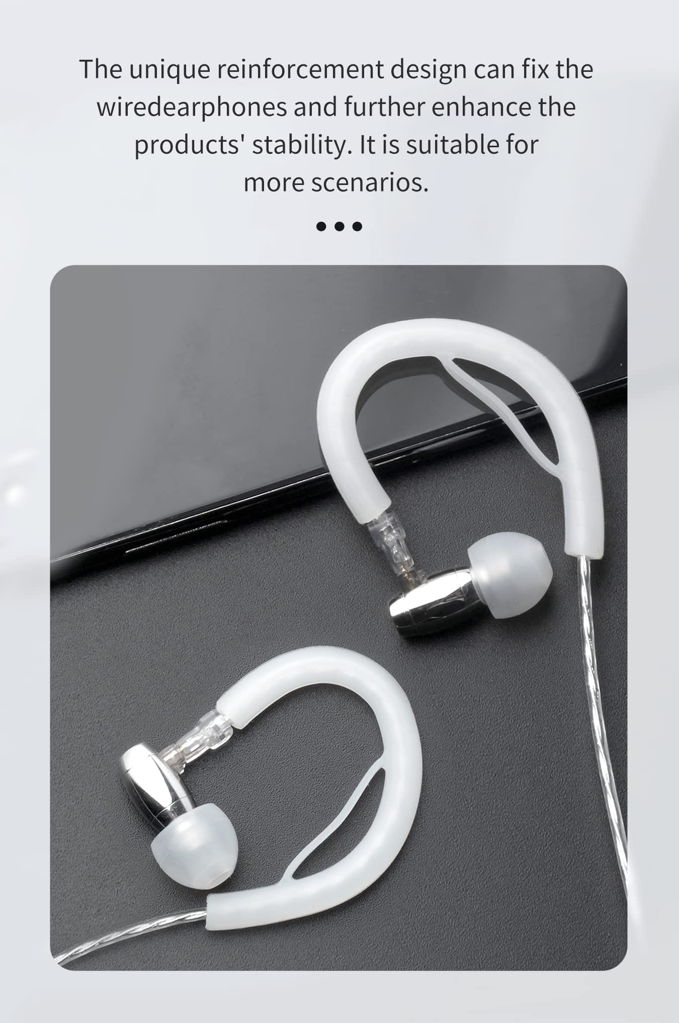 Removable Soft Silicone Earphone Hook Round Reinforced Headphones Sports Ear Hook for Earphones Earbuds Headset(5 Pair) (4color)