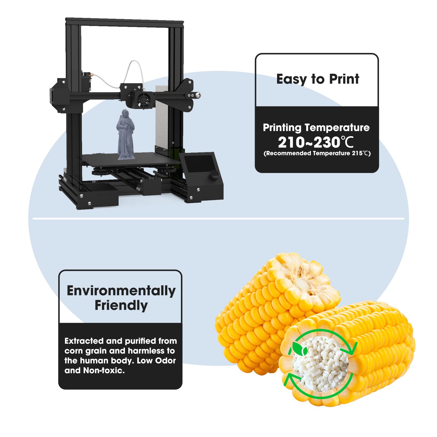 PLA Pro (PLA+) Filament 1.75mm, 3D Printer Filament PLA Plus, Cardboard Spool 3D Printing Filament PLA +, Dimensional Accuracy +/- 0.03 mm, Grey, 1kg