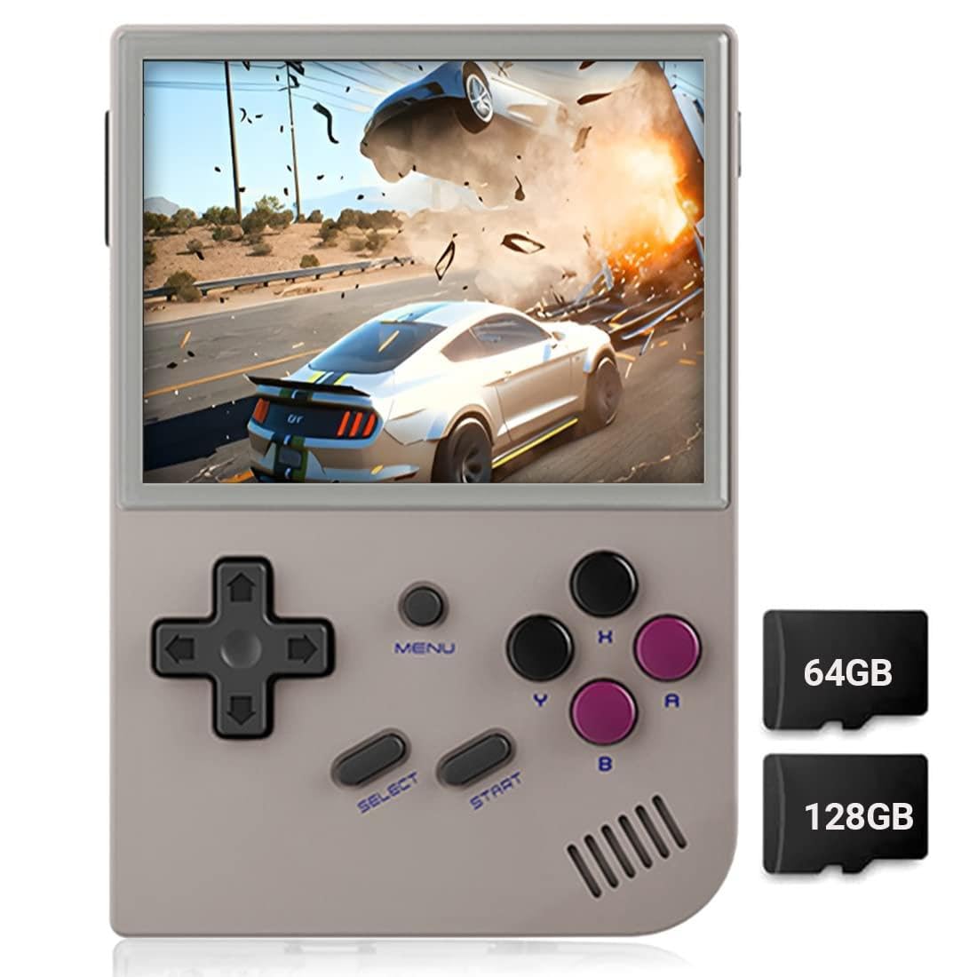 Ottima RG35XX Handheld Game Console, Mini Portable Retro Game Console 64G+128G Built-in 8000 Classic Game for Boys - Gray