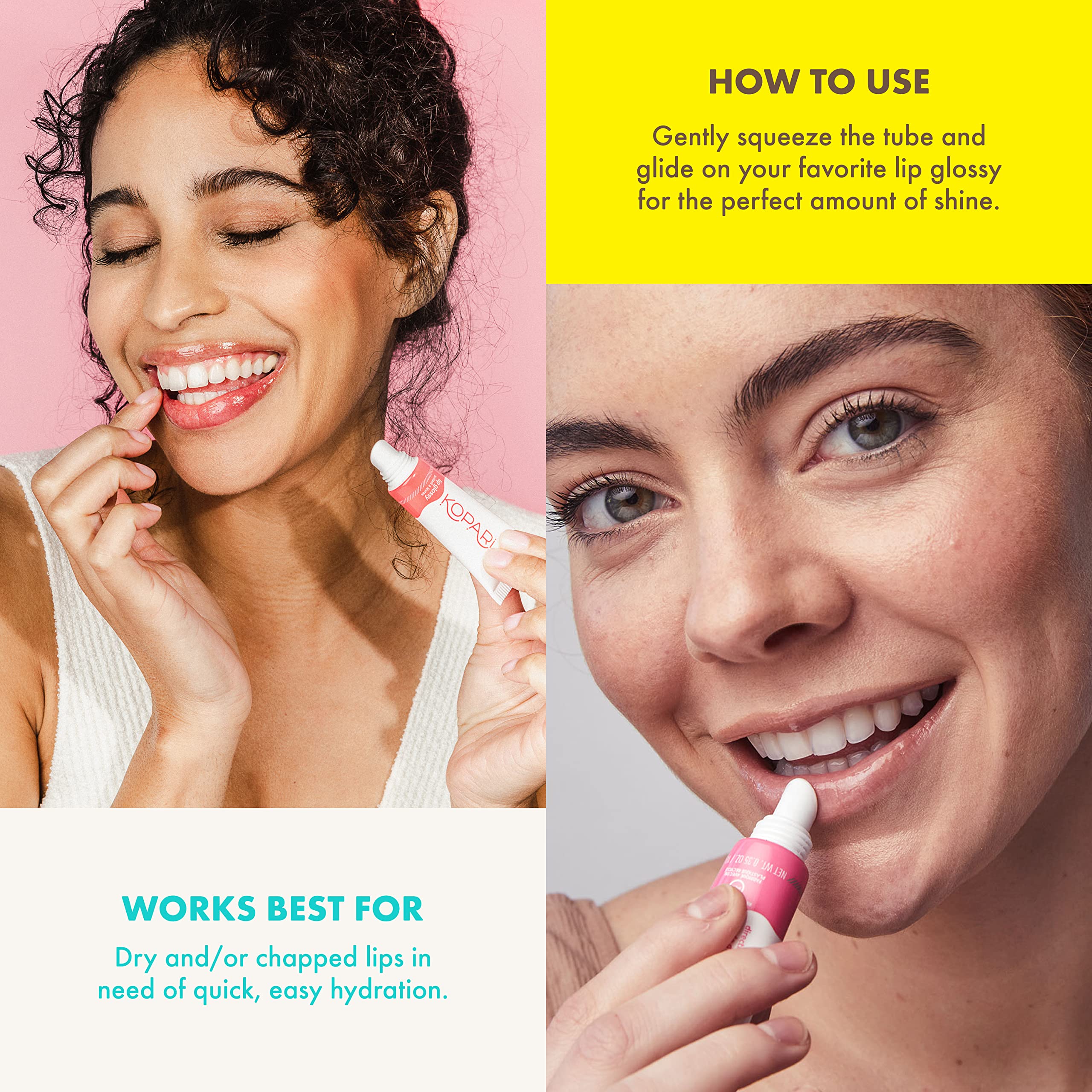 Kopari Coconut Lip Glossy | Nude Tint Birthday Suit | Vegan Hydrating Moisturizing Lip Oil Vitamin E Shea Butter Long Wear High Shine Non Sticky | Natural Clean Plant Based Non Toxic Balm Paraben Free