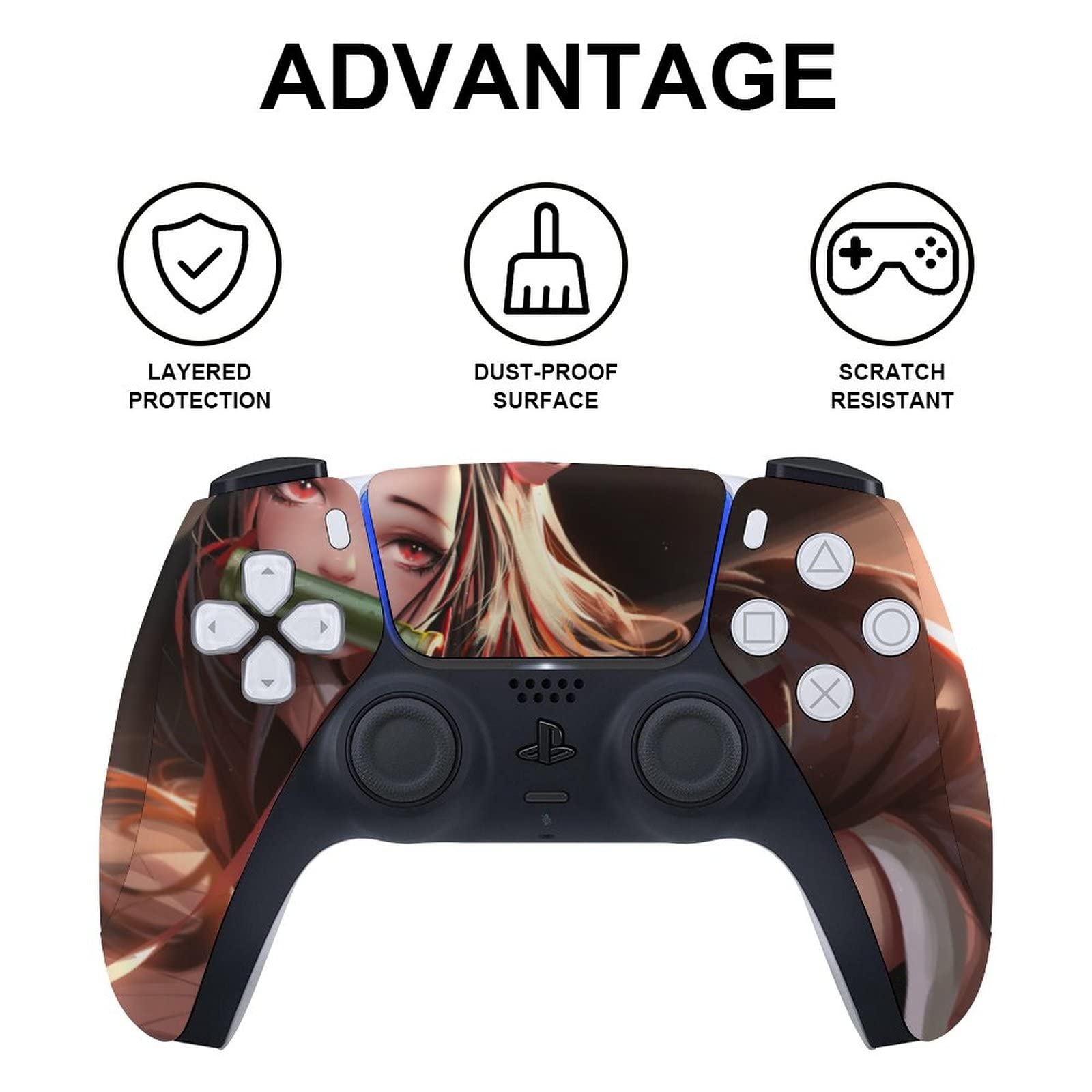 OUFGBCX Sexy Anime Girl PS5 Controller Skin Vinyl Sticker Decal Cover for Playstation 5 Console and Controllers, white-style1, One size