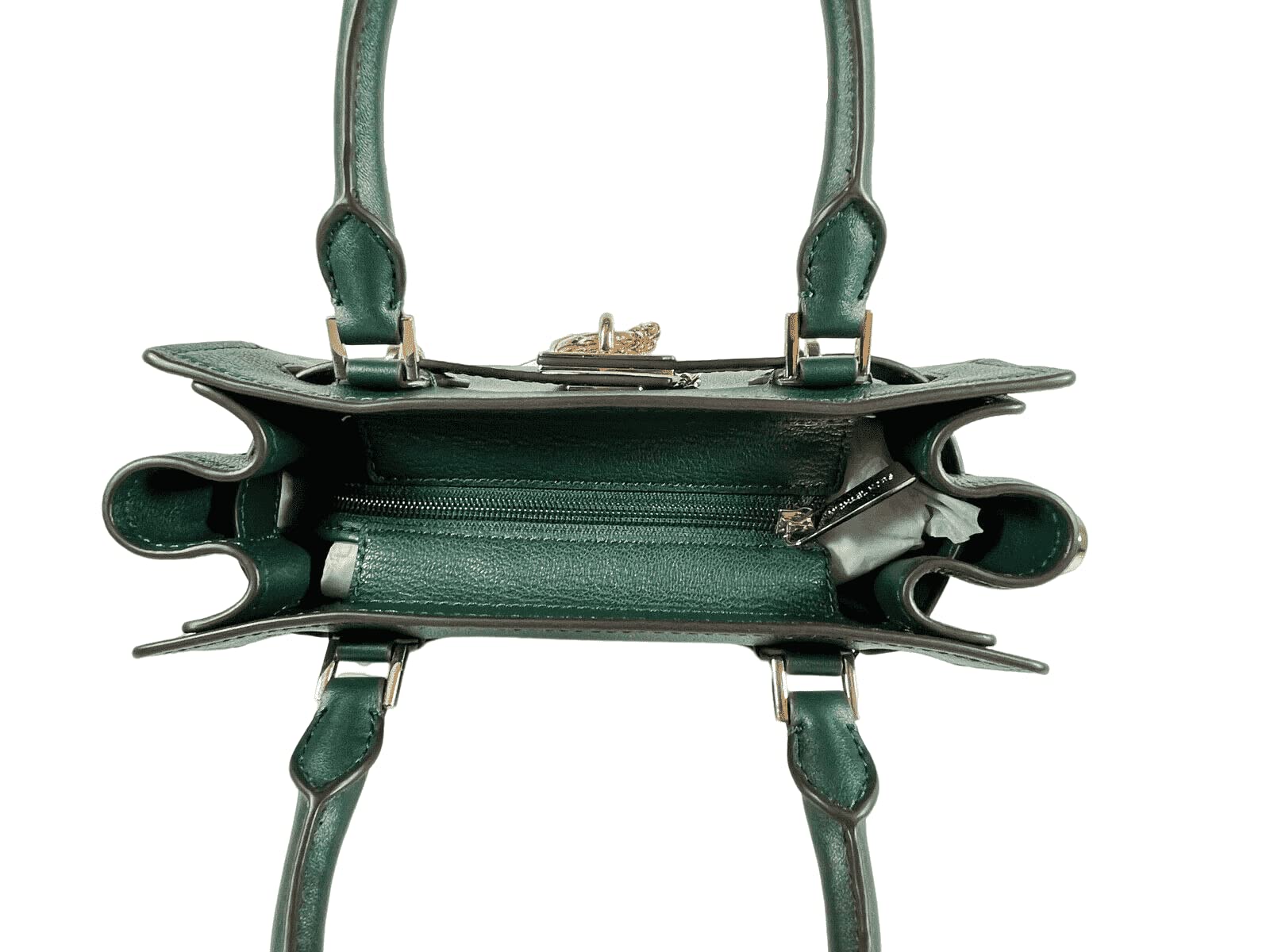 Michael Kors Hamilton Kay Lock Leather Small Satchel Crossbody Jewel Green