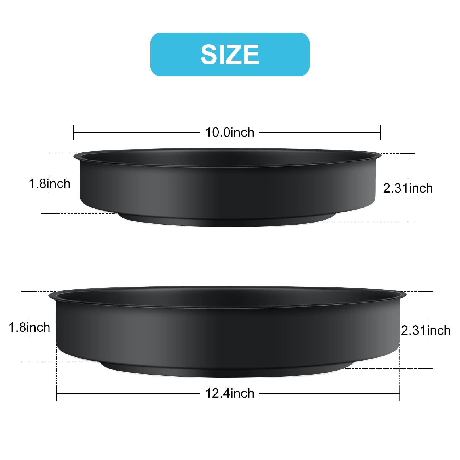 Lazy Susan Organizer Turntable Organizer Stainless Steel Spice Rack Organizer Kitchen Lazy Susan for Cabinet Fridge Pantry, Rotating Spice Rack Condiment Organizer (12.4In and 10IN)