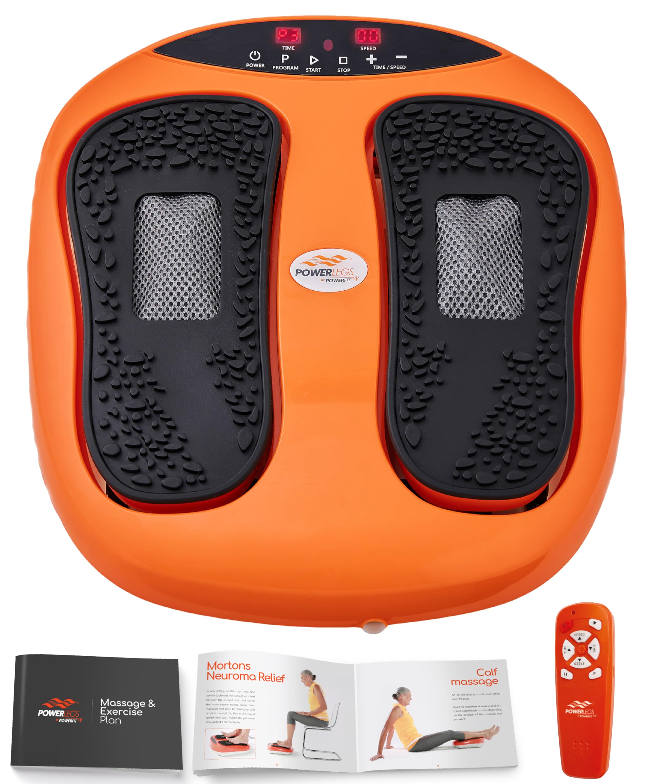 Power Legs Electric Foot Massager Machine with Remote Control, Adjustable Speed, Vibration - Calf Massager - Feet Massager for Neuropathy Pain Relief, Plantar Fasciitis, Leg Blood Circulation