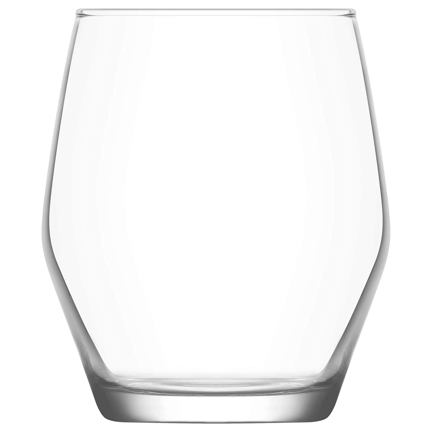 lav Whiskey Glasses 6-Piece, 12.5 Oz Clear Glass Tumblers Set for Bourbon & Cognac and Scotch, Dishwasher Safe