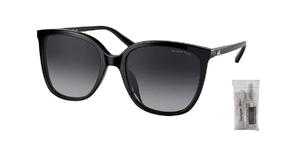Michael Kors MK2137U 3005T3 57MM Black/Dark Grey Polarized Square Sunglasses for Women+ BUNDLE With Designer iWear Eyewear Kit
