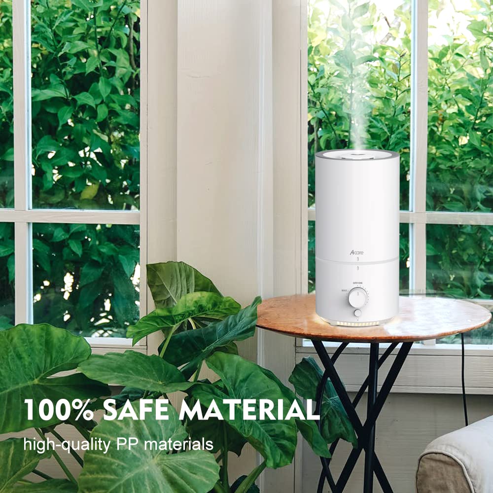 Home Humidifier 1L for Bedroom, 1000ml Essential Oil Diffuser, Top Fill Design Cool Mist Humidifier for Small Room, Living Room, Quiet for Baby Room, Knob