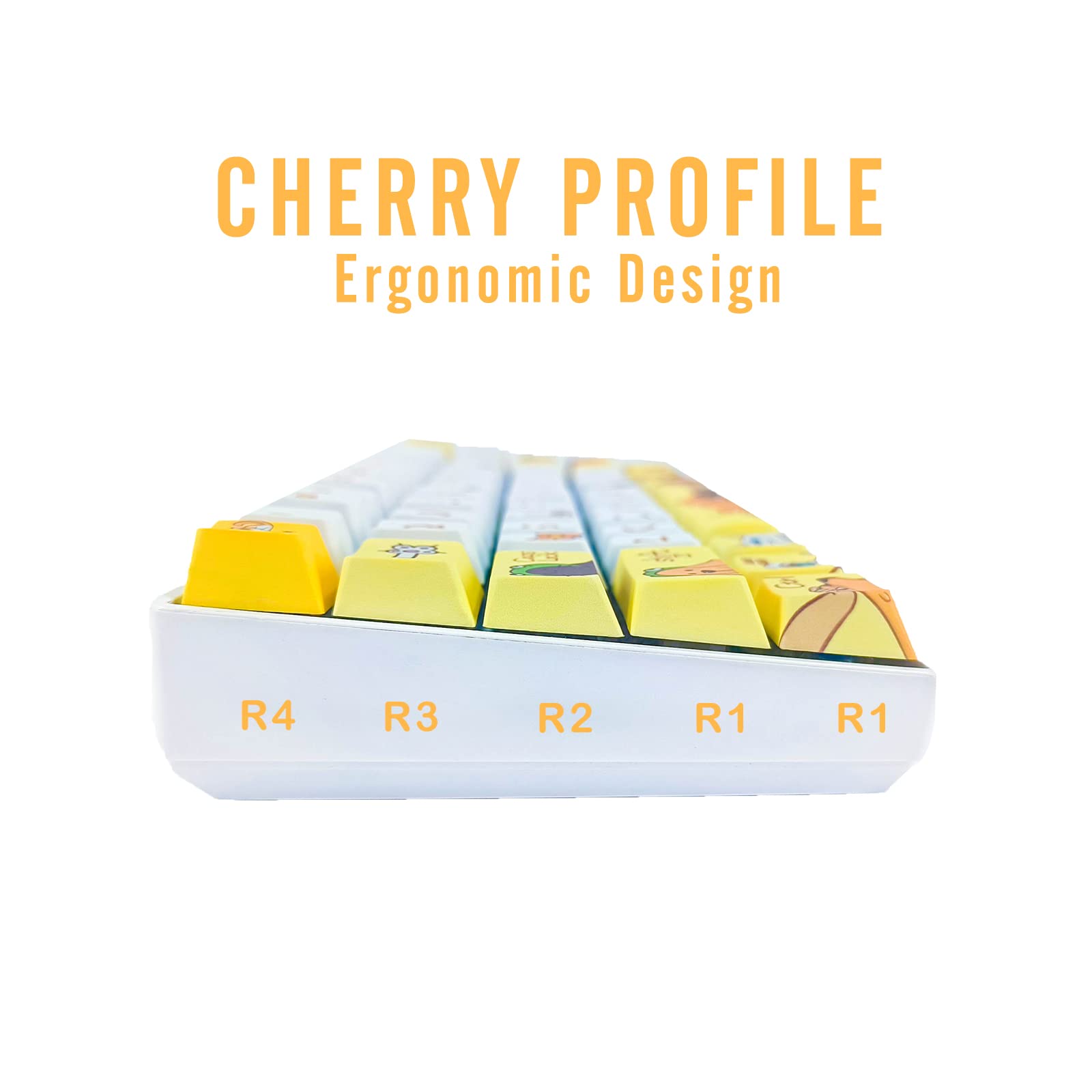 POPKEEY Panda Green Keycaps for Cherry MX Switches Cute Mechanical Gaming Keyboard, PBT Chinese Style Key Caps Set