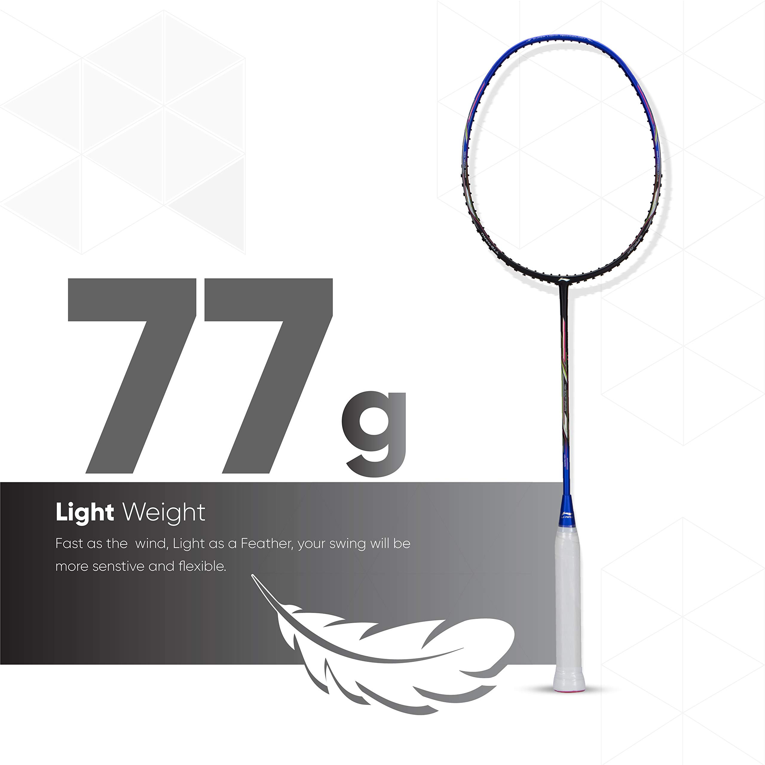 Li-Ning Air Force 78 G2 Carbon Fiber Unstrung Badminton Racket with Free Full Cover (White Gold, Tension : Upto 30 lbs)