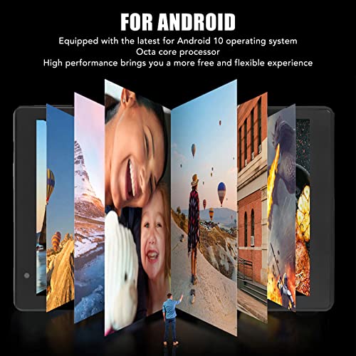 Rengu 8.0 Inch Tablet, Octa Core Processor Dual Cameras Portable Tablet for Travel for Home (US Plug)