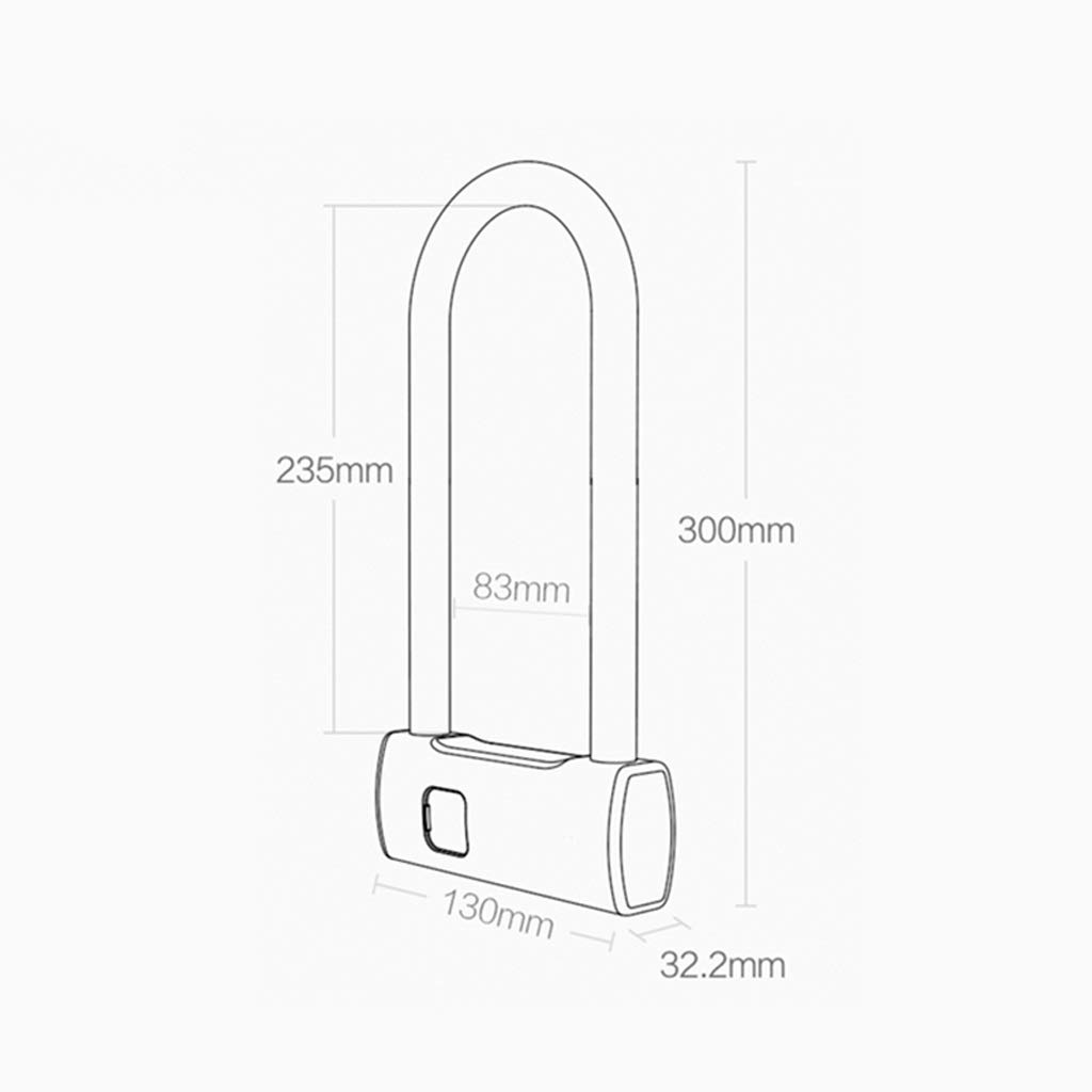 LMNUY u Lock for Bicycle Smart Bicycle U-Lock Fingerprint U-Lock Anti-Theft Lock Multifunctional for Glass Doors Bicycles Motorcycles Bike Lock
