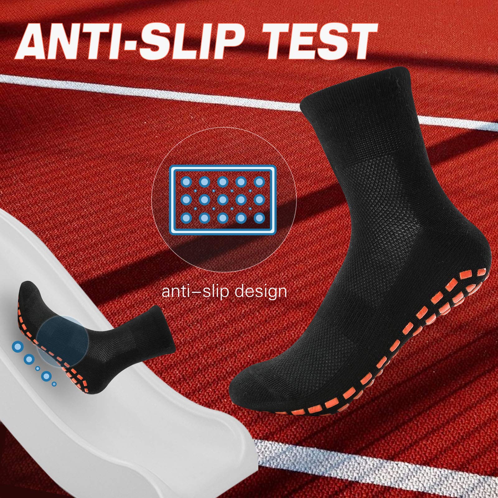 HOME RIGHT Non-slip Indoor Trampoline Socks Upper Hollow,Summer Breathable Grip Socks Yoga Rubber Bottom cotton Socks 4Pairs