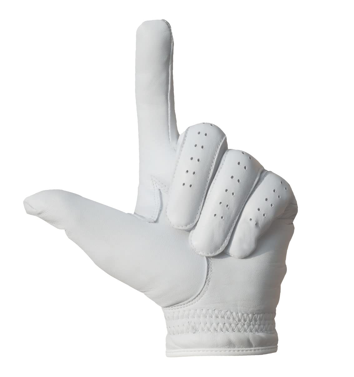 Men's Genuine 100% Cabretta Leather Golf Gloves, Made with Special Leather, Left Hand Glove (White, Small)