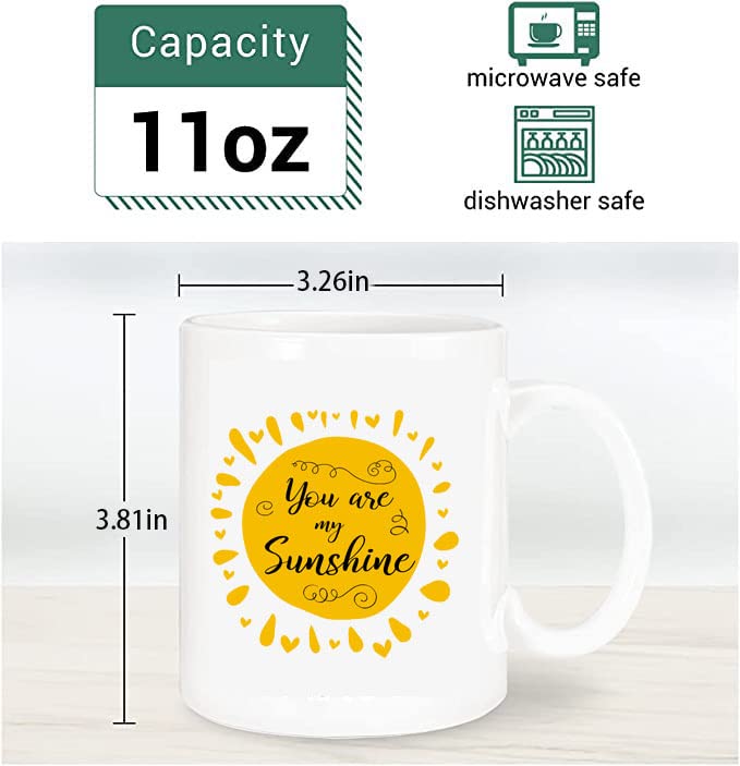 I Love You Mug, You Are My Sunshine Mug, Romantic Coffee Mug, Best Valentine Gift for Her, I Love You Gift for Her, Valentine Gift for Couples, White 11oz